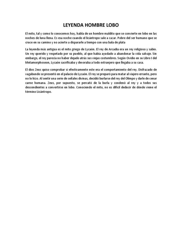 Hombre Lobo (Investigación para Tema) | PDF | Hombres lobo
