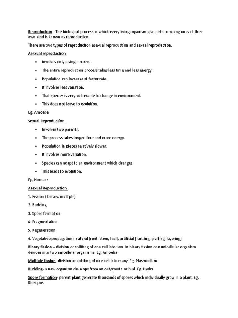 Reproduction Class 10th | PDF | Reproductive System | Reproduction