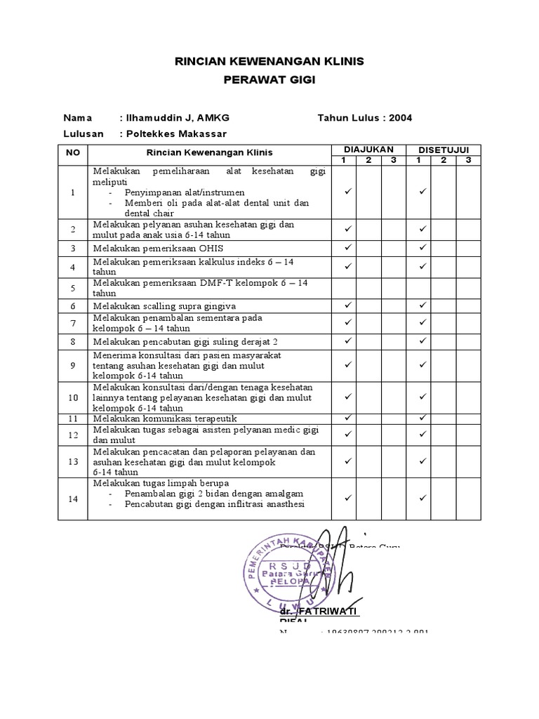 RKK Perawat Gigi | PDF