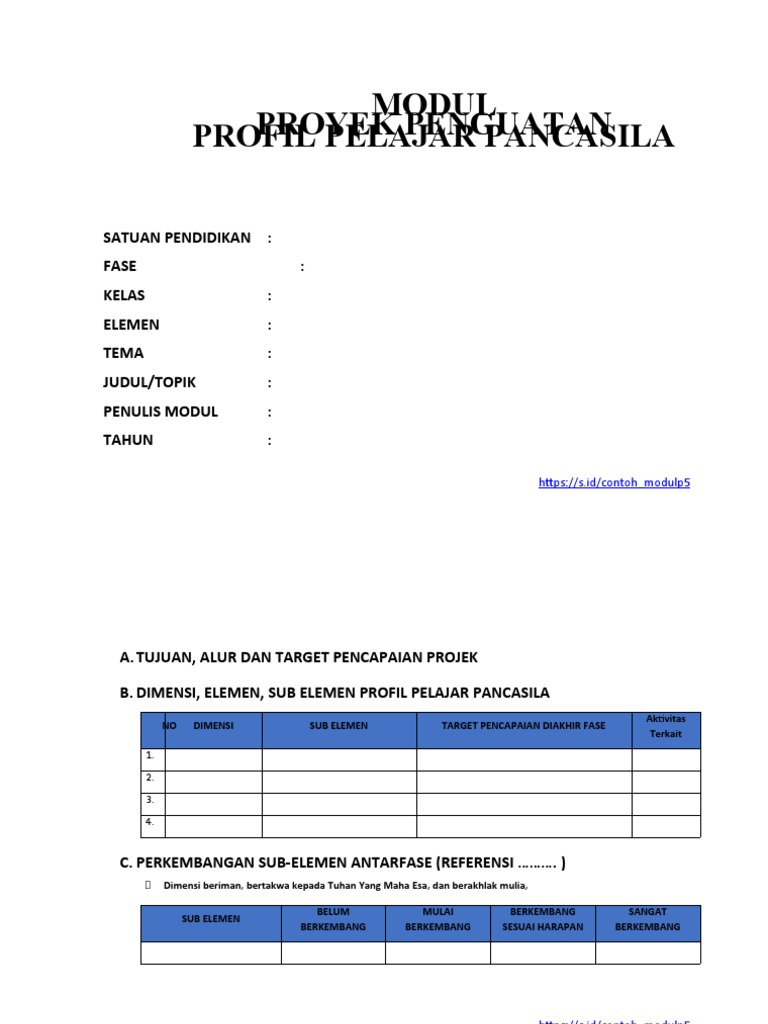 DRAFT MODUL P5 Baru | PDF