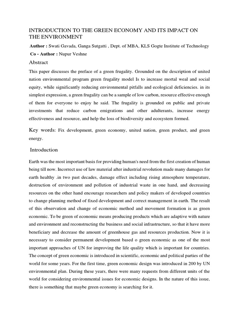 Research Paper Swati L0 Ganga | PDF | Green Economy | Sustainable City
