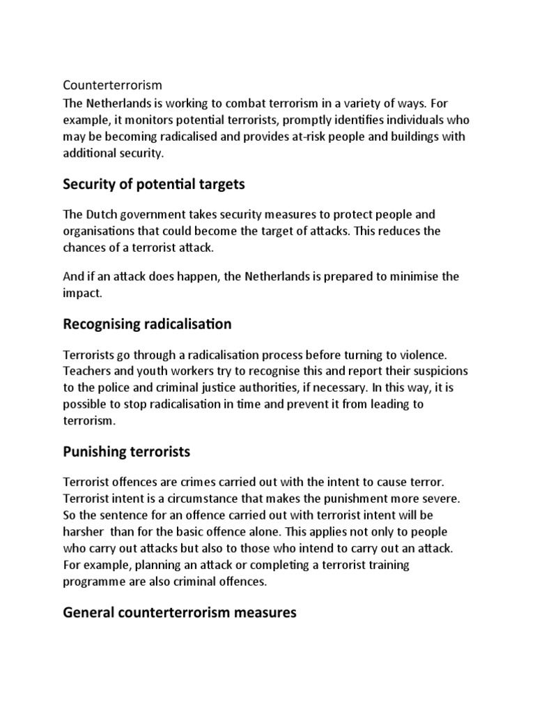 The Dutch Approach to Counterterrorism: Monitoring Radicalization ...