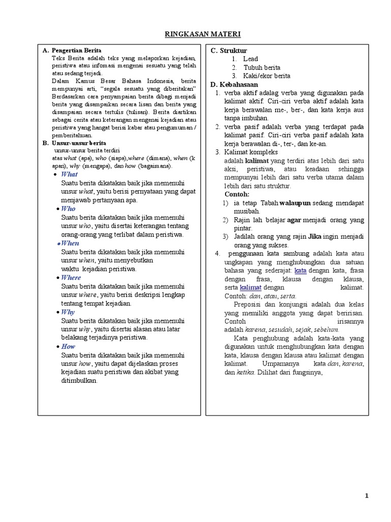 RINGKASAN MATERI Kelas 8 | PDF