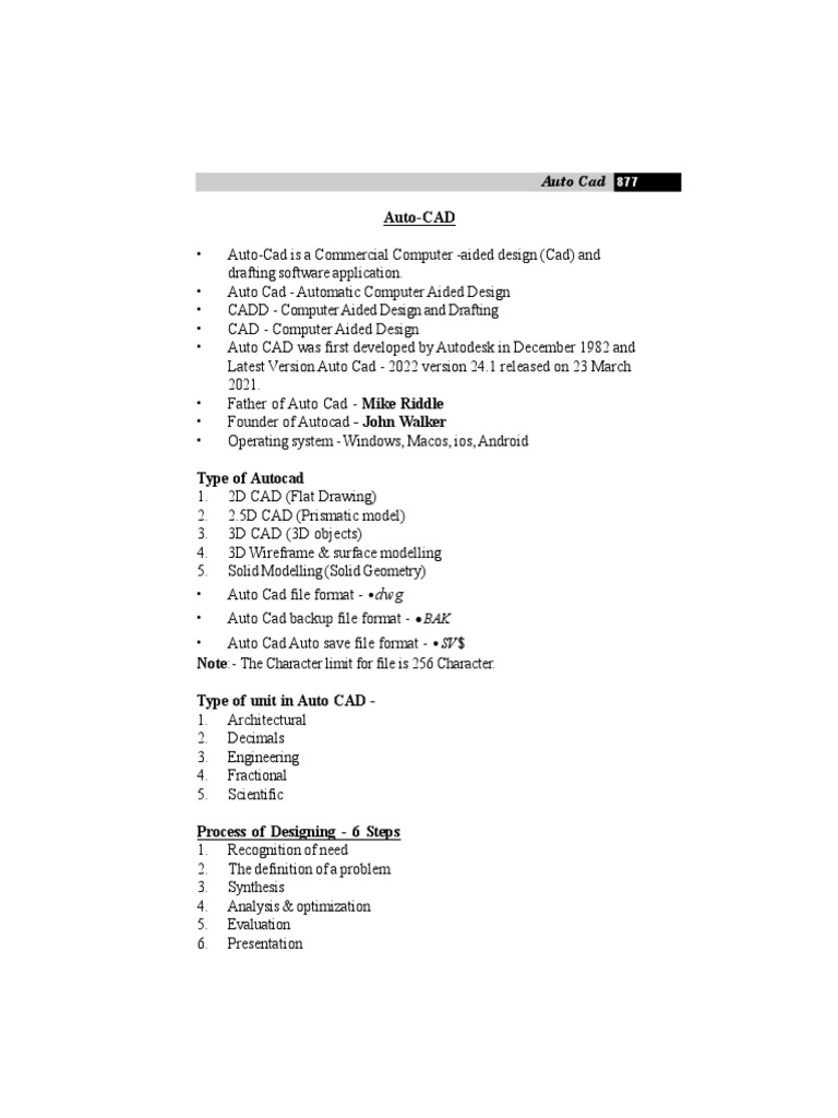 AutoCAD NOTES | PDF | Auto Cad | Computer Aided Design