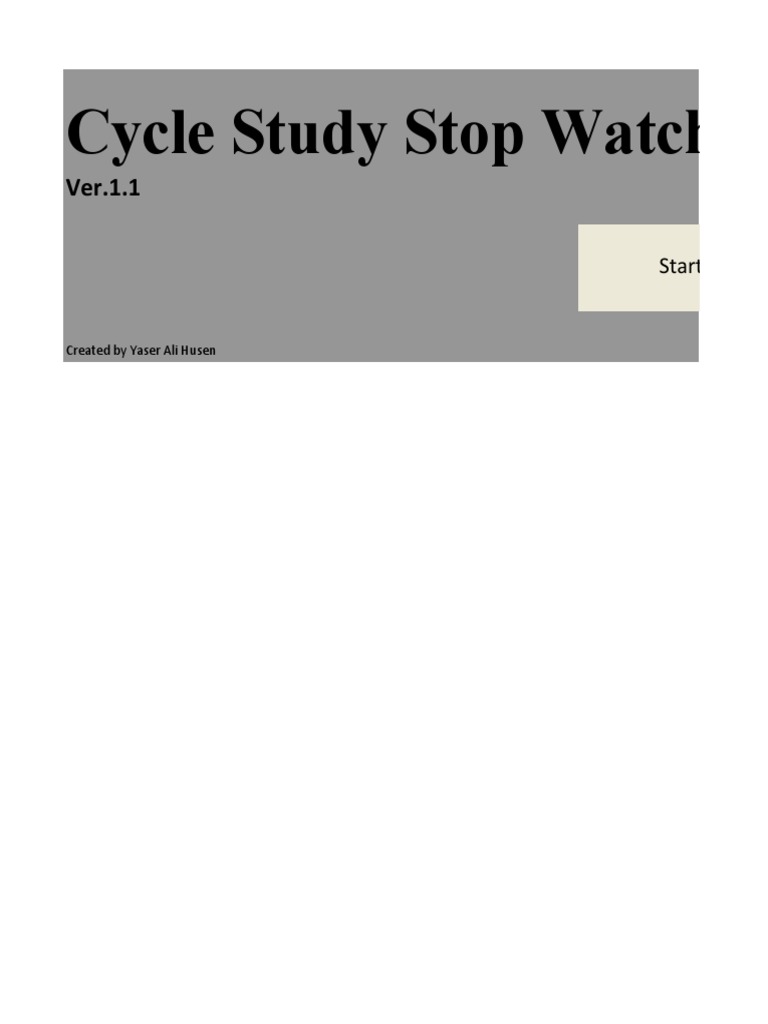 100 Cycle Stopwatch Ver.1.1 | PDF | Measuring Instrument | Clock