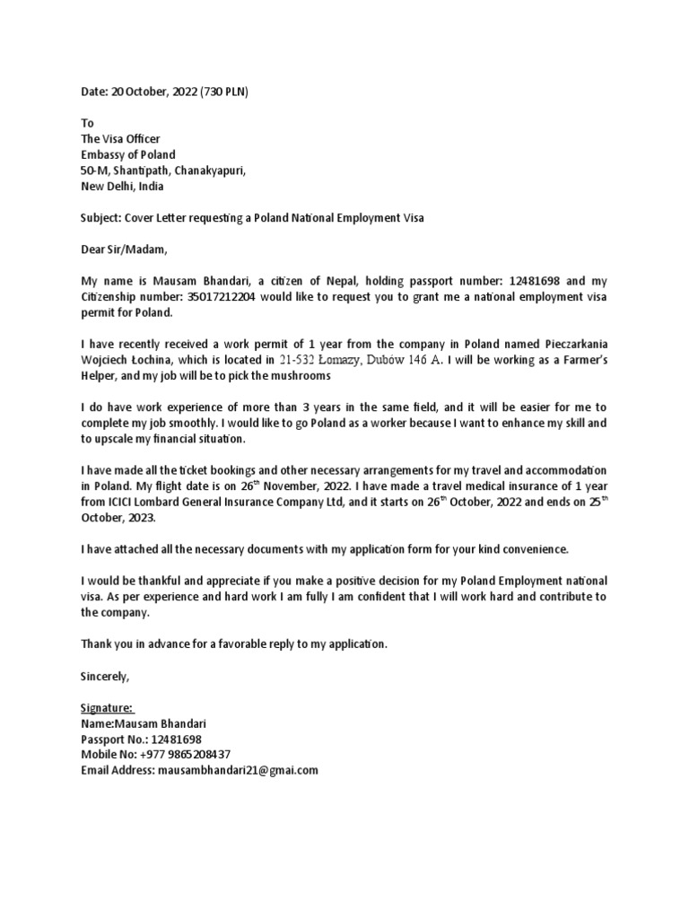 Covering Letter | PDF