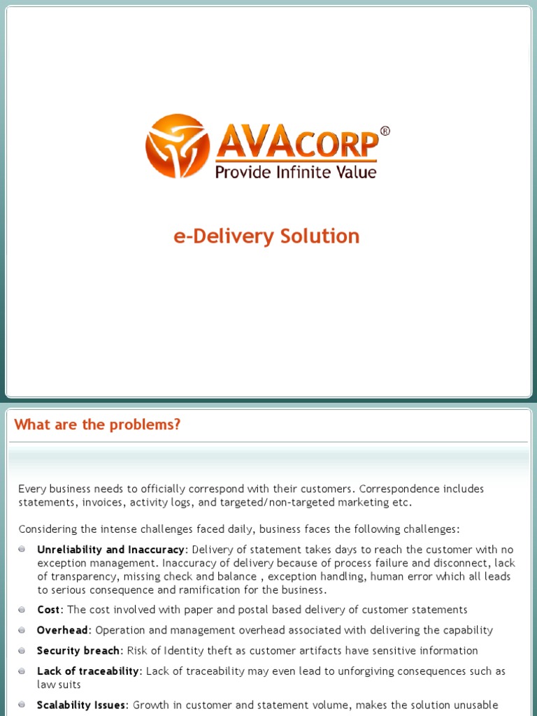 AVAcorp E-Delivery Solution | PDF | Authentication | Computer Security