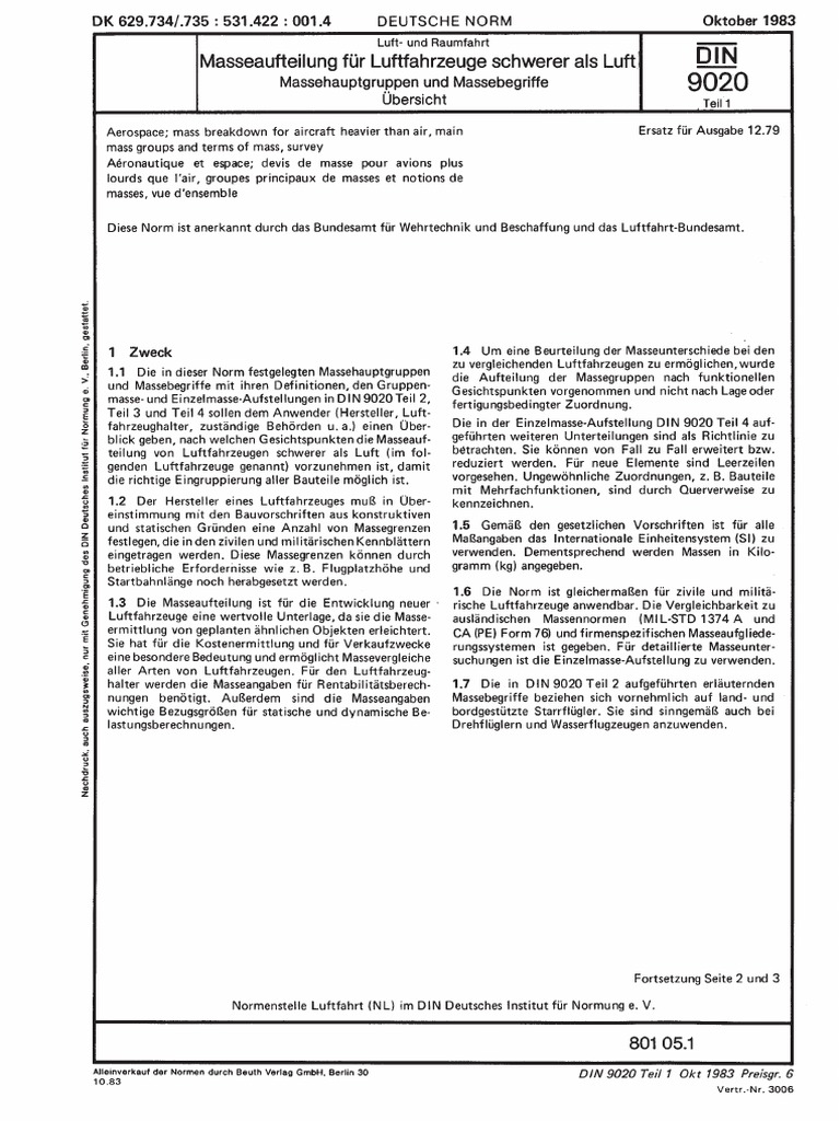 Din 9020-1 1983-10 | PDF