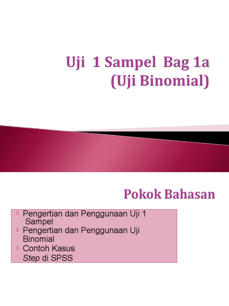 Uji Binomial dan Satu Sampel: Panduan Lengkap | PDF