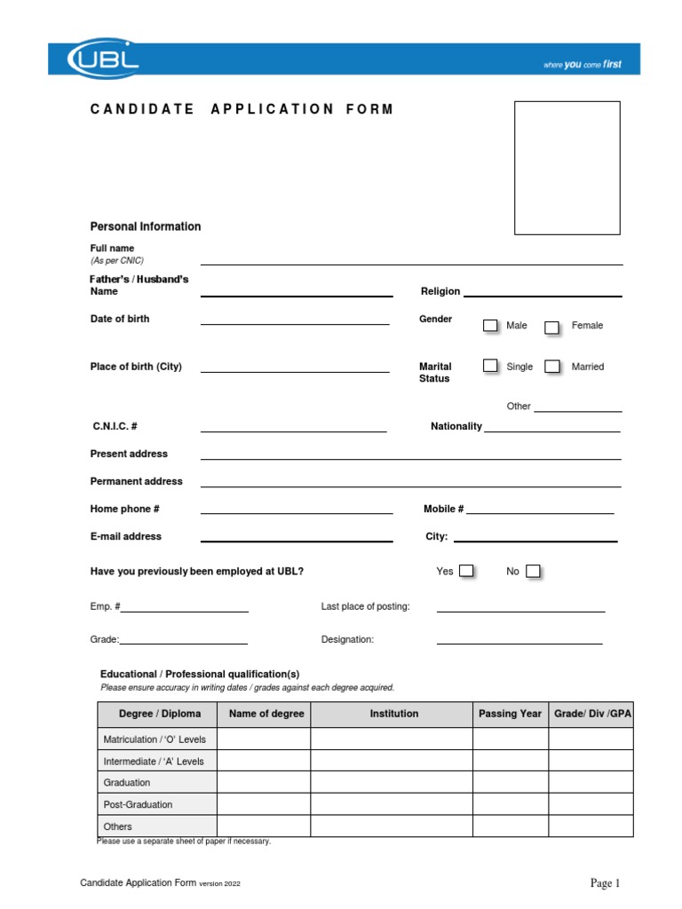 Candidate Application Form - Version 2022 | PDF | Background Check