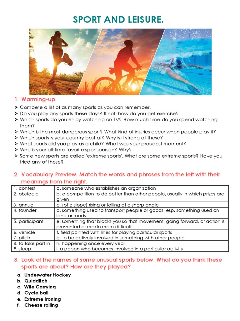 Sports and Leisure Activities | PDF | Sports | Leisure