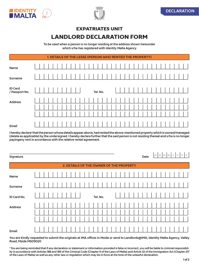 Landlord Declaration Form | PDF | Information Privacy | Privacy