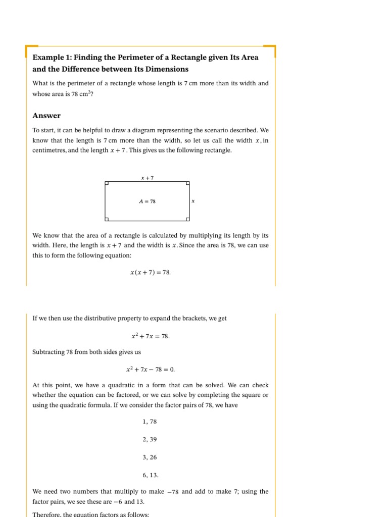 Applications Of Quadratic Equations Pdf Quadratic Equation Area