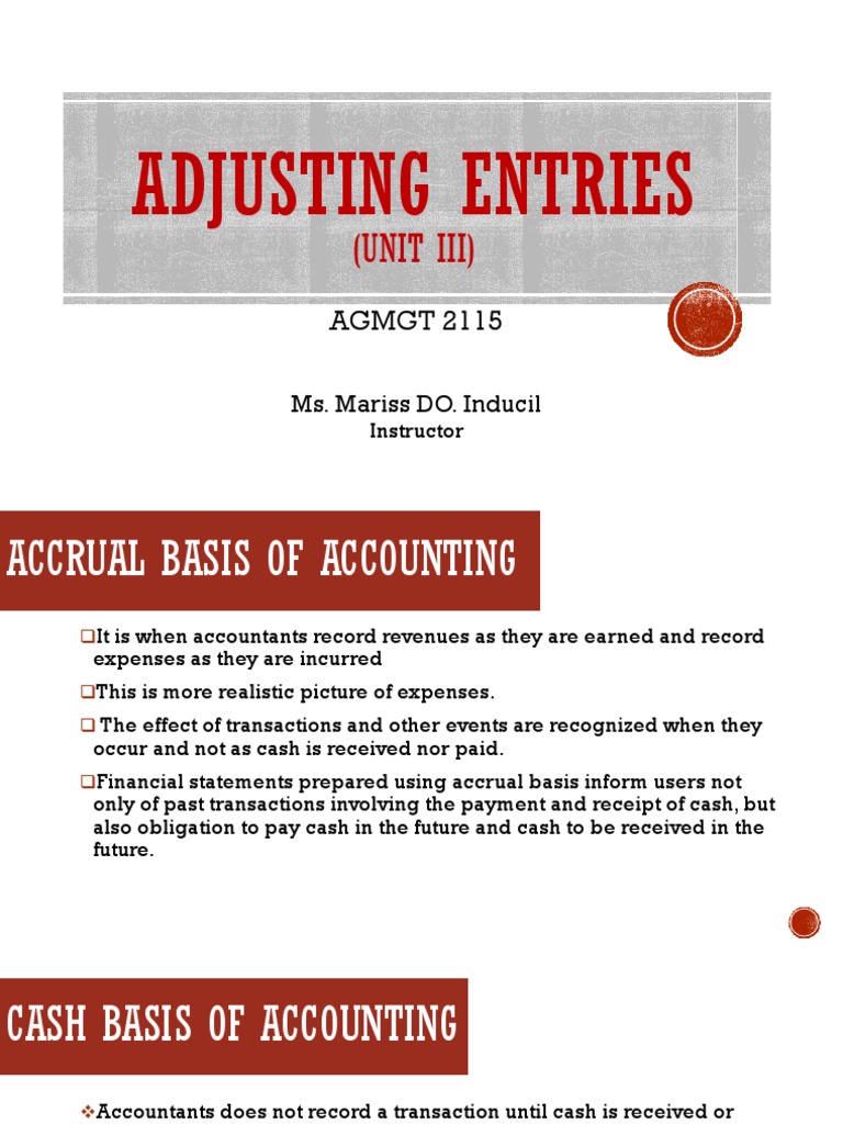 Adjusting Entries in Accounting Basics | PDF | Debits And Credits ...