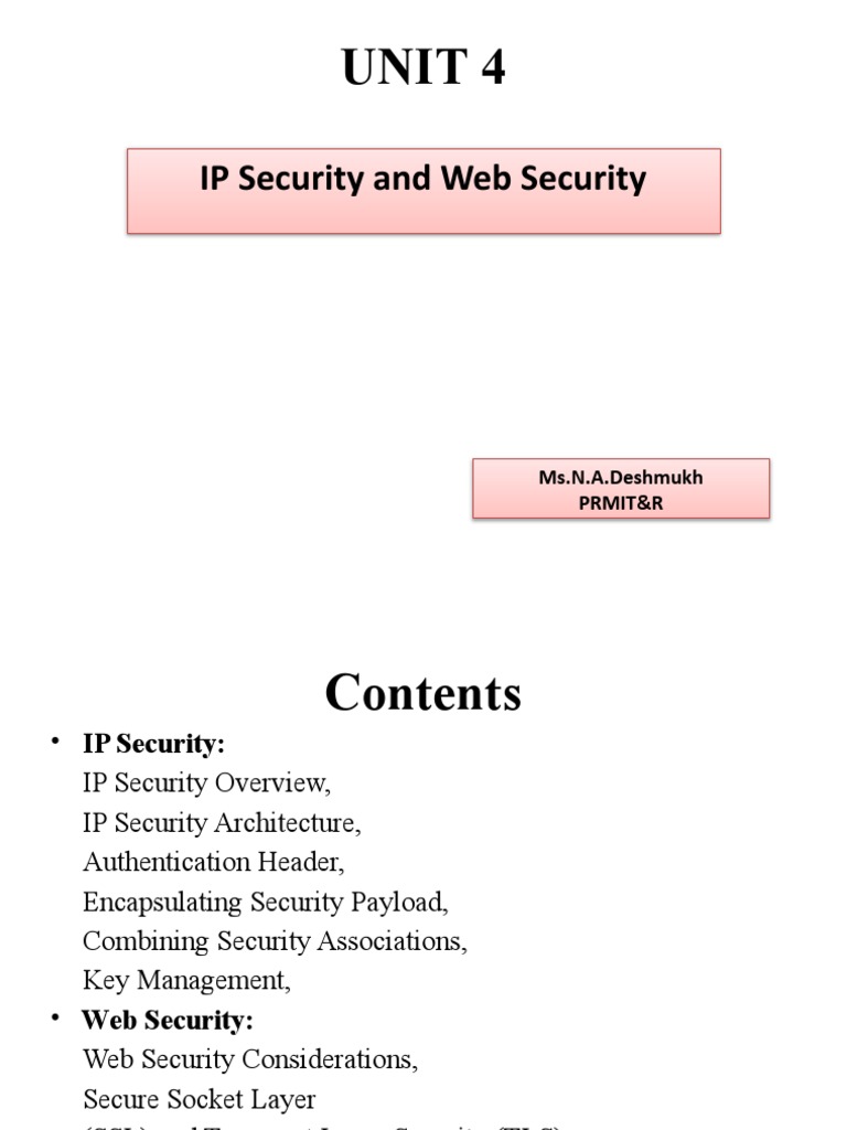 Securing Communications: An Overview of IP Security and Web Security Protocols | PDF | Internet ...