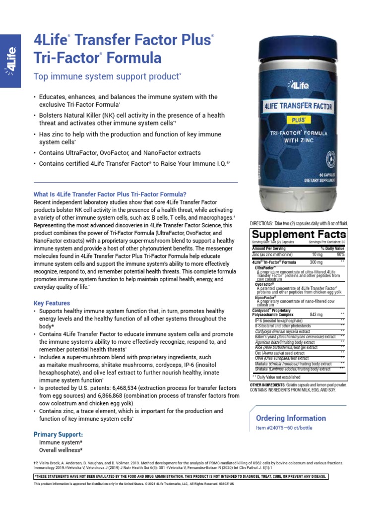 TF Plus PPS Eng | PDF | Immune System | Nutrition