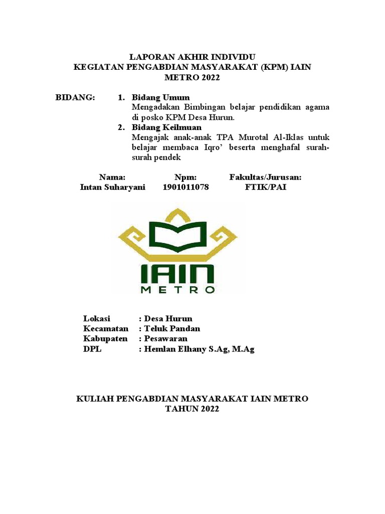 Laporan Intan Fix | PDF | Ilmu Sosial | Seni
