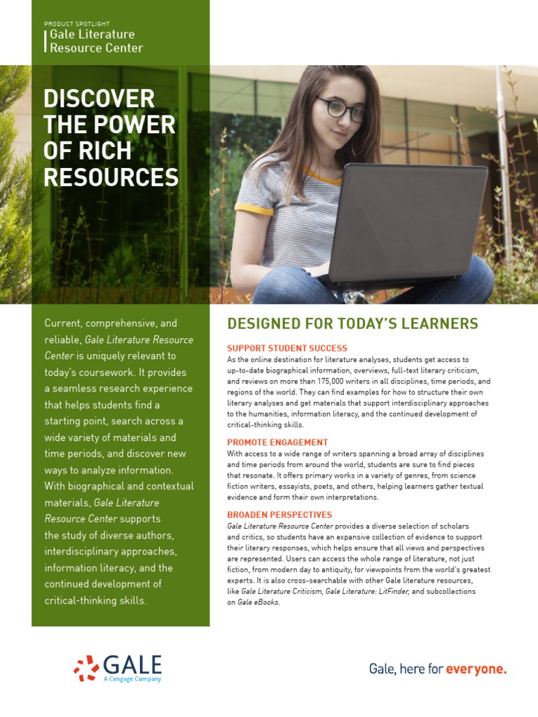 Databases Pse Gale Literature Resource Center One Sheet | PDF ...