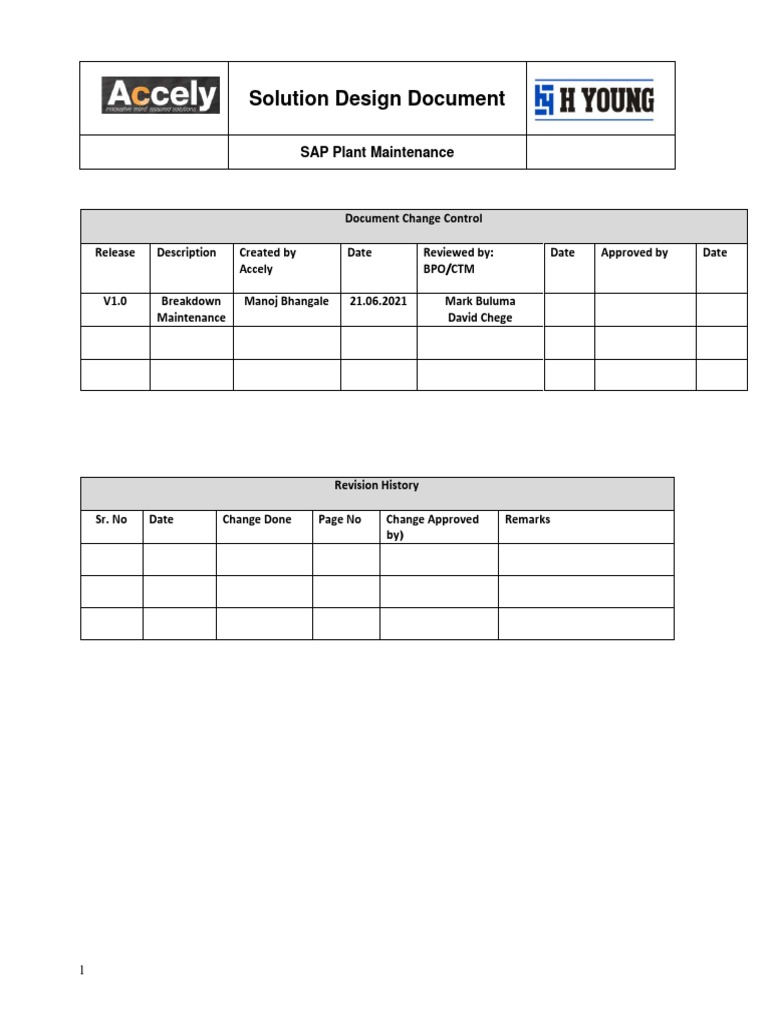 PM - SDD - Breakdown Maintenance - V1.0 | PDF | Information Technology ...