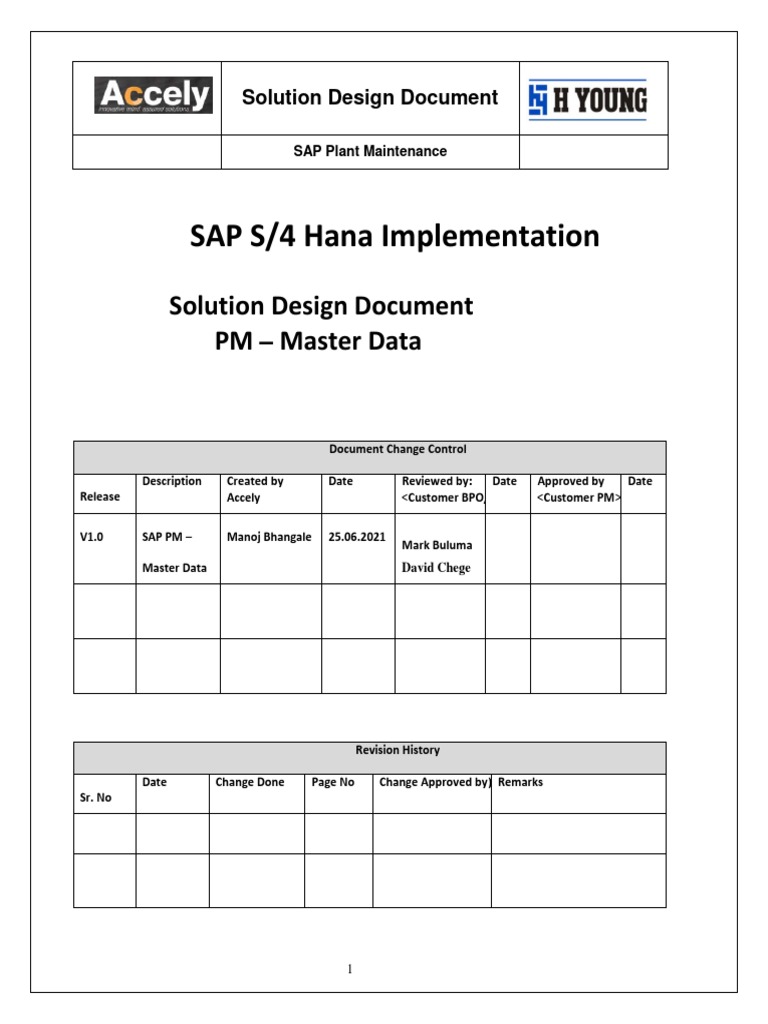 PM - SDD - Master Data - V1.0 | PDF | Business | Business Process