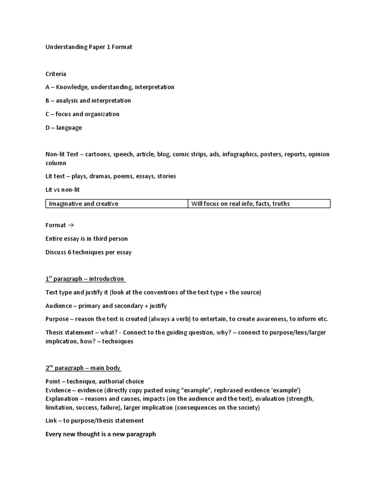 Paper 1 Format | PDF