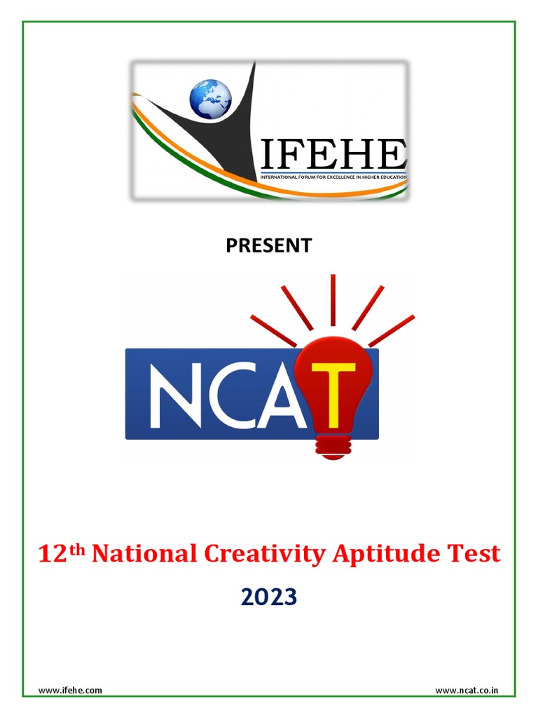 NCAT-2023 Brochure | PDF | Creativity | Multiple Choice