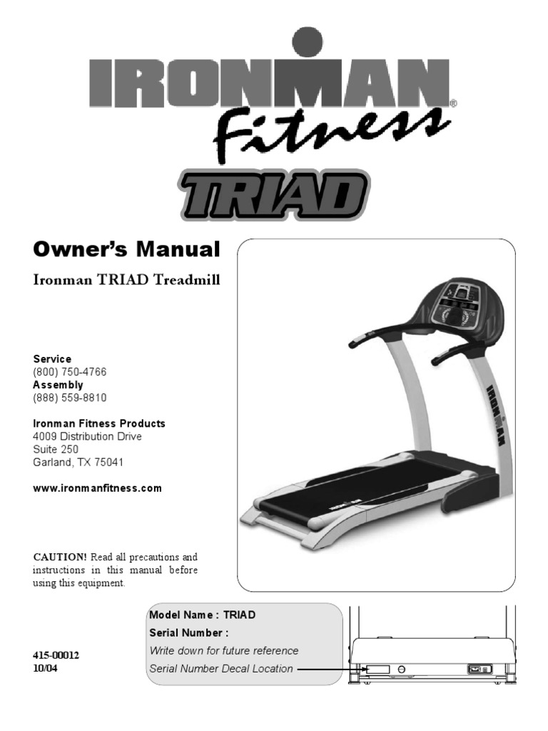 Ironman Triad Treadmill | PDF | Heart Rate | Physical Exercise