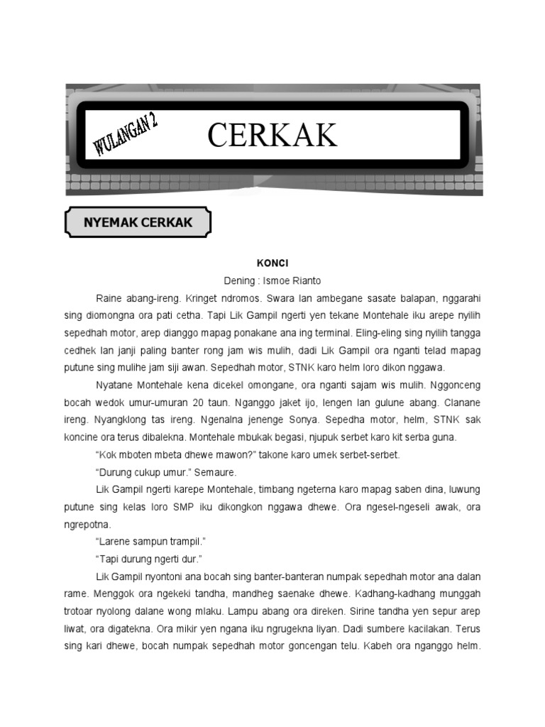 B Jawa Bab Cerkak | PDF