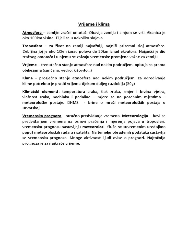 Vrijeme I Klima | PDF