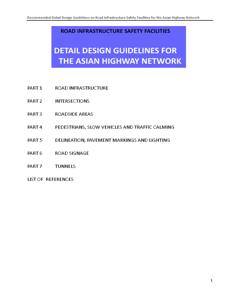 Detail Design Guidelines For Asian Highway Network | PDF | Traffic | Road