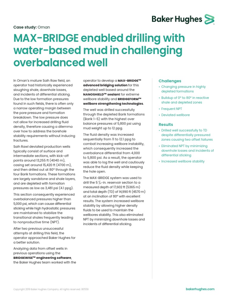 Max Bridge Enabled Drilling With Water Based Mud in Challenging Well ... Max Bridge Enabled Drilling With Water Based Mud in Challenging Well ...