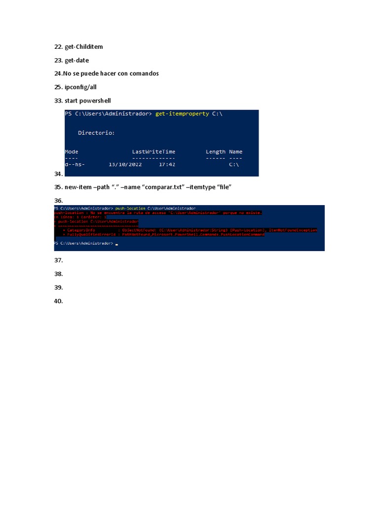 Ejercicios Powershell | PDF