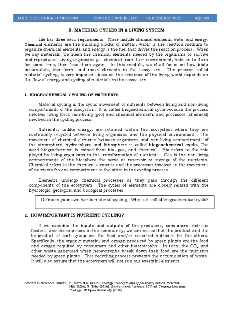 Essential Notes 3 - Envi Sci SEAIT 2022 | PDF | Soil | Water