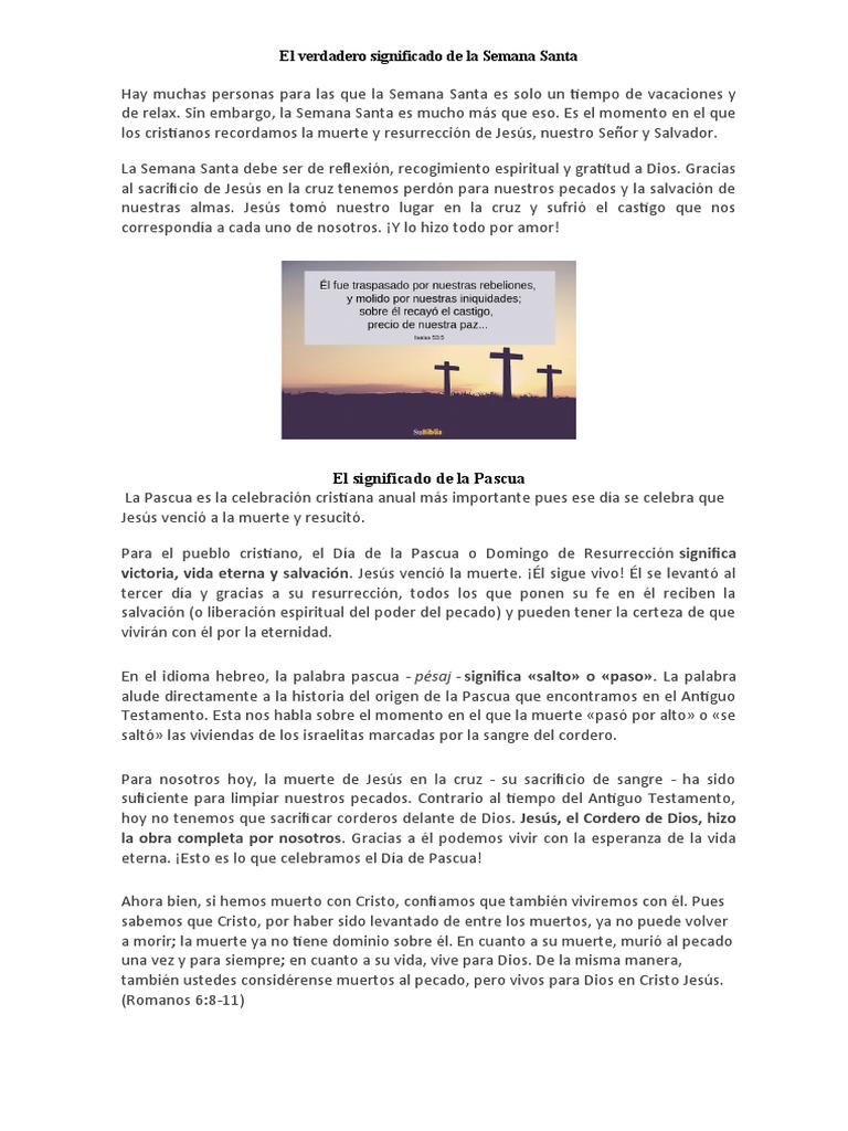 El Verdadero Significado de La Semana Santa | PDF | Pascua de ...