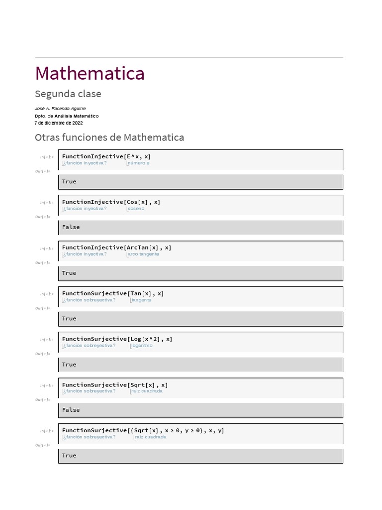 Análisis de funciones y sucesiones mediante Mathematica | PDF | Raíz ...