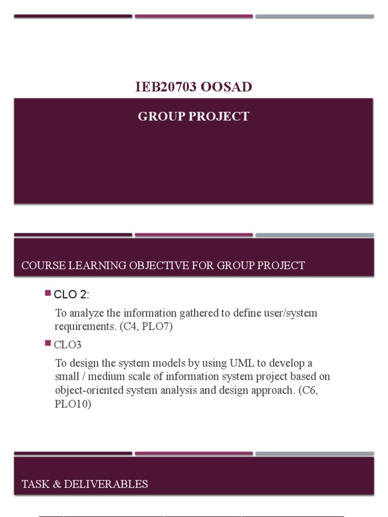 Ieb20703 Oosad Group Project Pdf Use Case Specification Technical Standard 