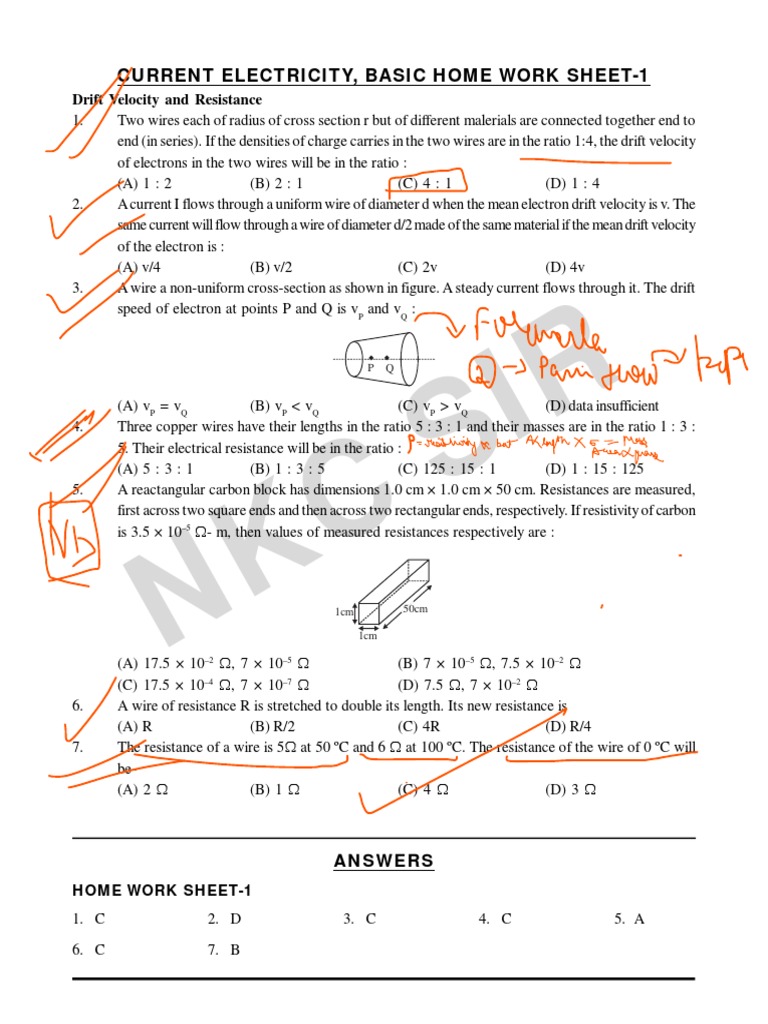 Current Flow in Uniform Wires | PDF | Electrical Resistance And ...