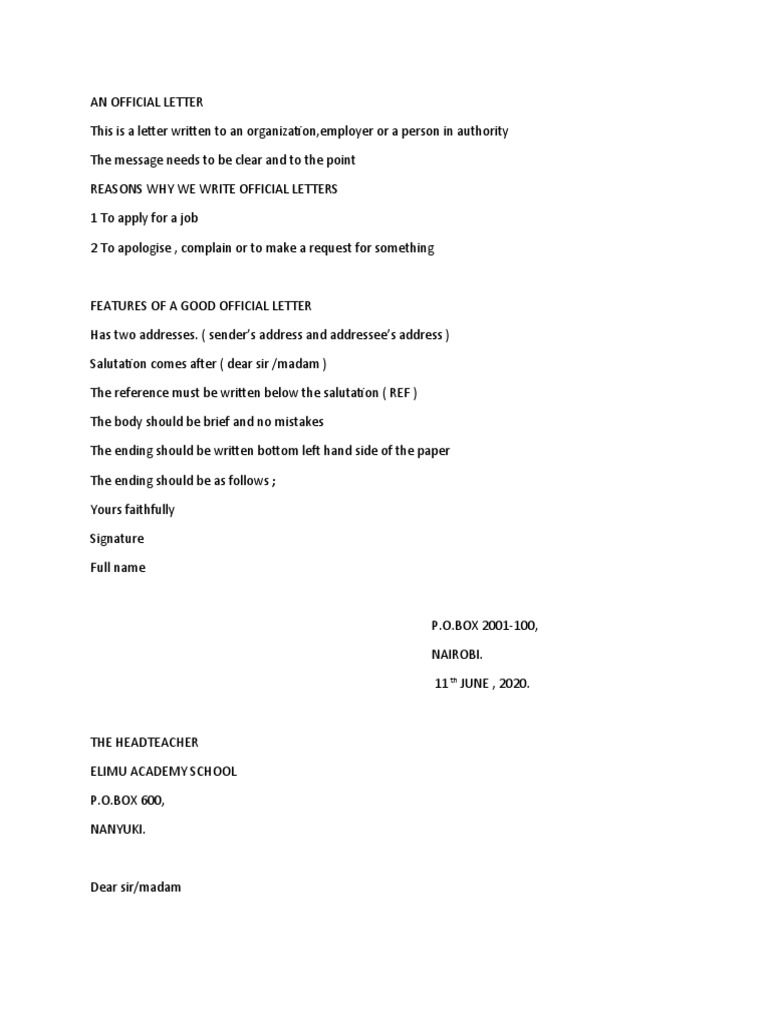 What Does An Official Letter Mean
