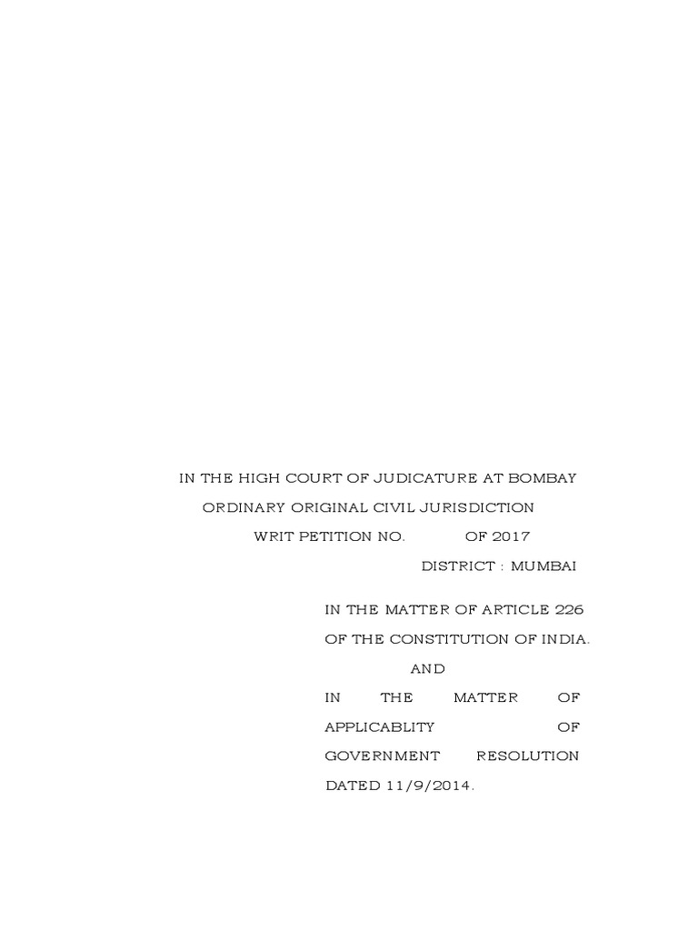 Writ of Mandamus Sample' | PDF