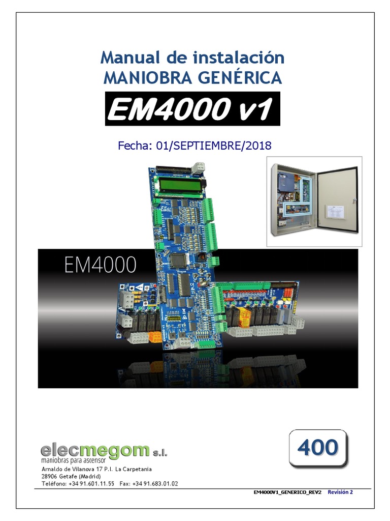 400 Rev2 Manual Em4000 Generico 20180901 | PDF | Ascensor | Relé