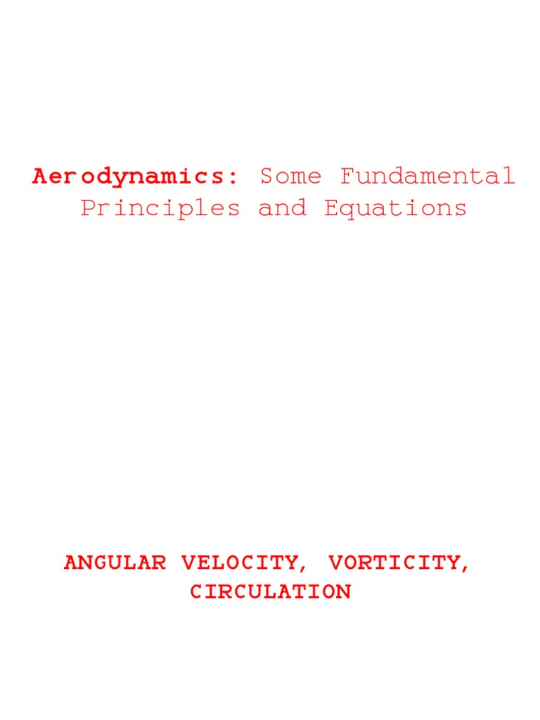 Lecture 3 Aerodynamics Some Fundamental Principles and Equations | PDF | Fluid Dynamics | Volume
