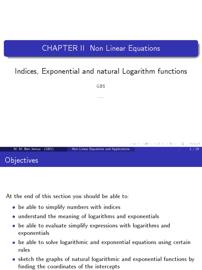 CH-2 - Lecture 3 - Indices - Logarithmsand Exponential - Functions ... CH-2 - Lecture 3 - Indices - Logarithmsand Exponential - Functions ...