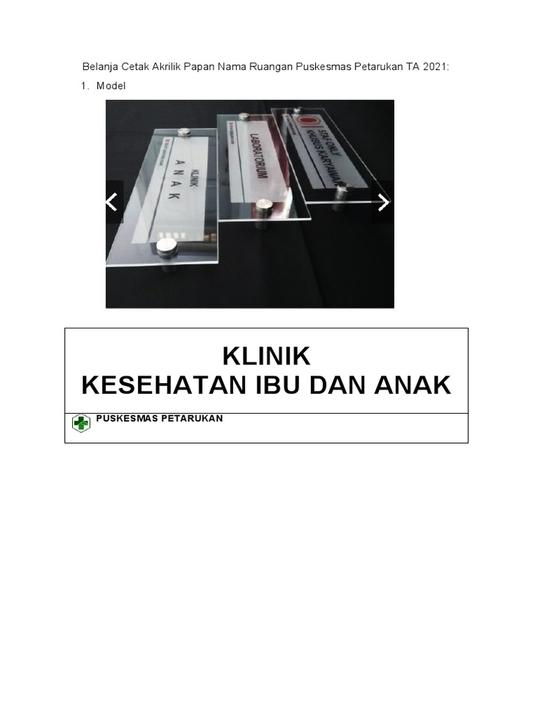 Model Papan Nama Ruangan | PDF