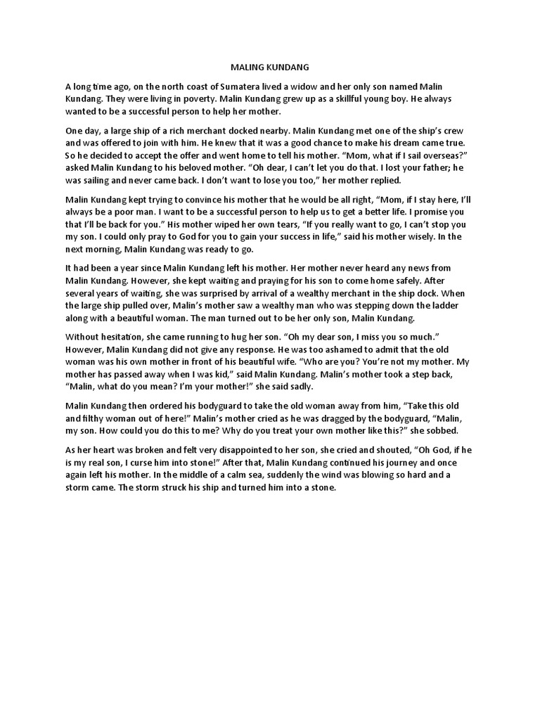 Maling Kundang Script by Me Hehe :) | PDF