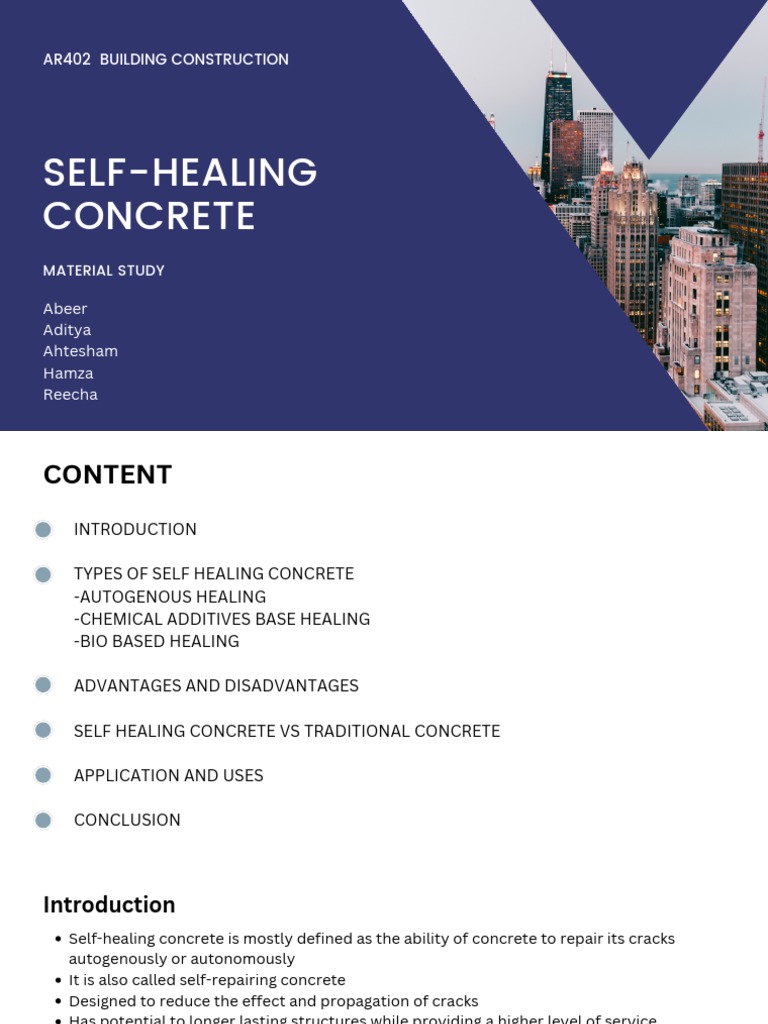 Self-Healing Concrete | PDF | Concrete | Strength Of Materials