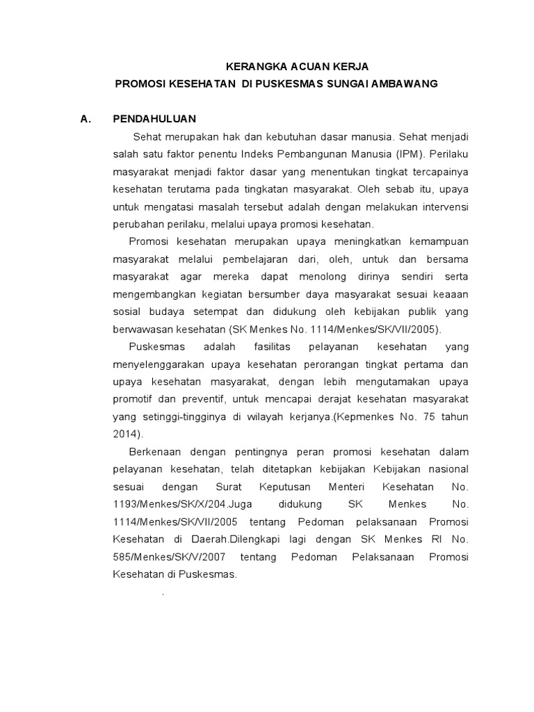 Promosi Kesehatan Puskesmas | PDF