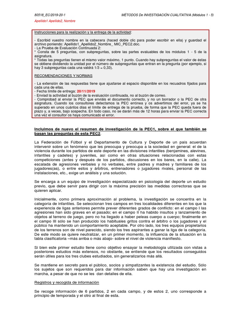 PEC2 - Sol - 80.518 - Métodos de Investigación Cualitativa | PDF