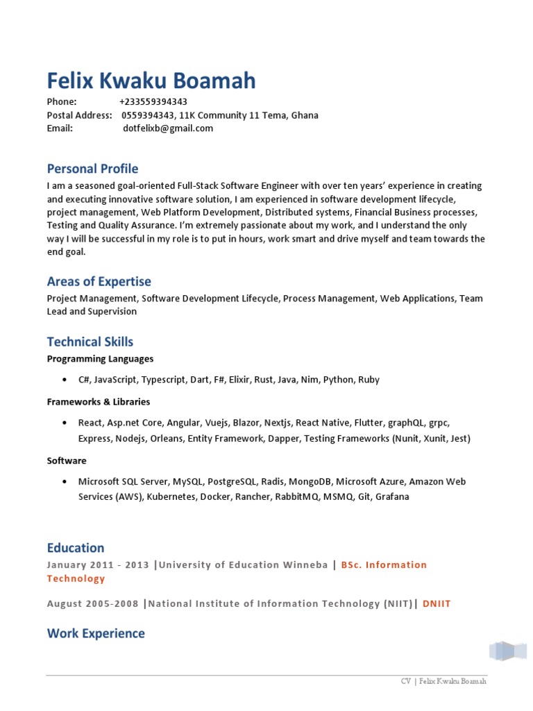 Felix's Resume | PDF | Mobile App | Information Technology