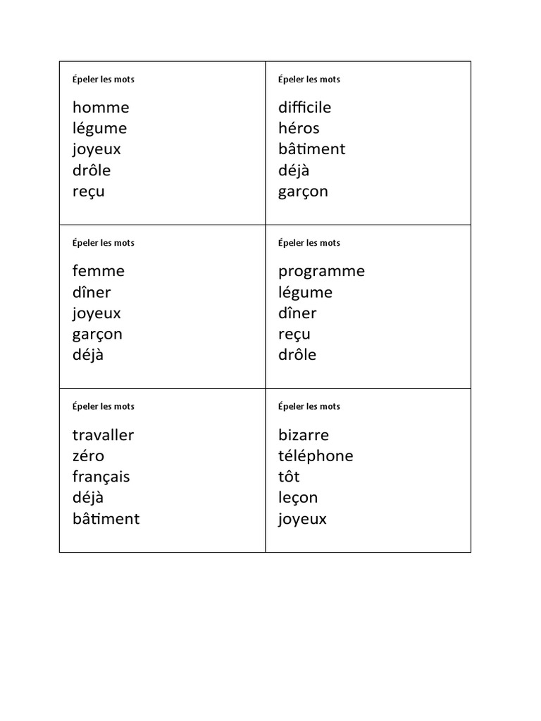 Épeler Les Mots | PDF