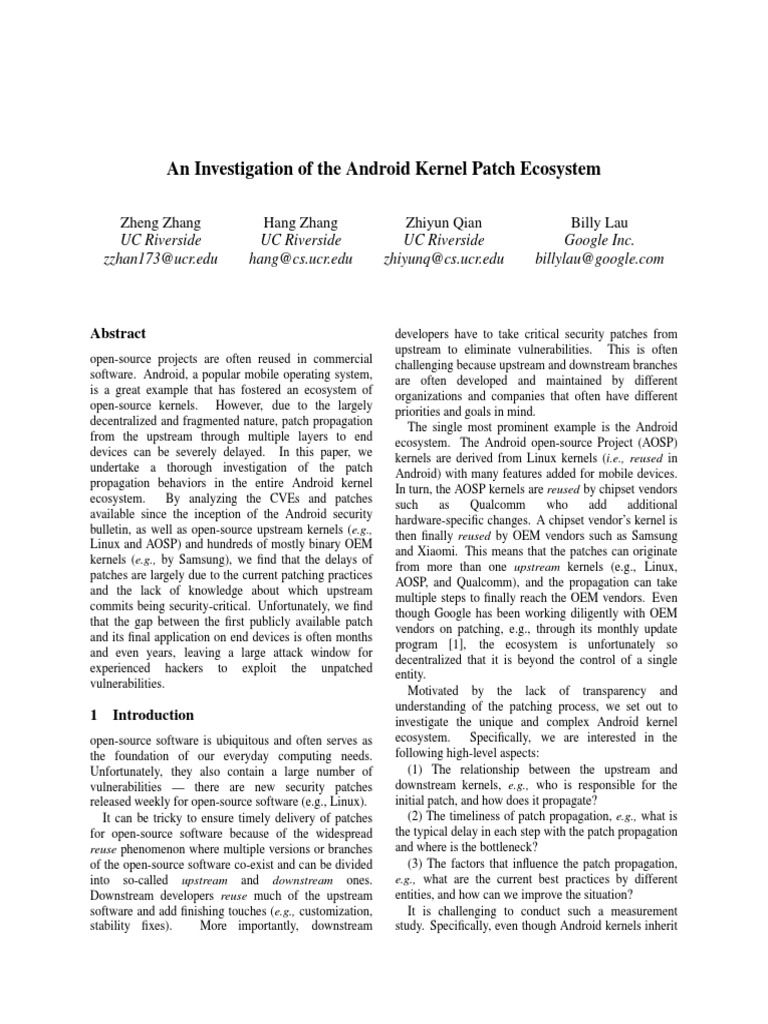 Android Kernel Patch Delays | PDF | Android (Operating System) | Compiler